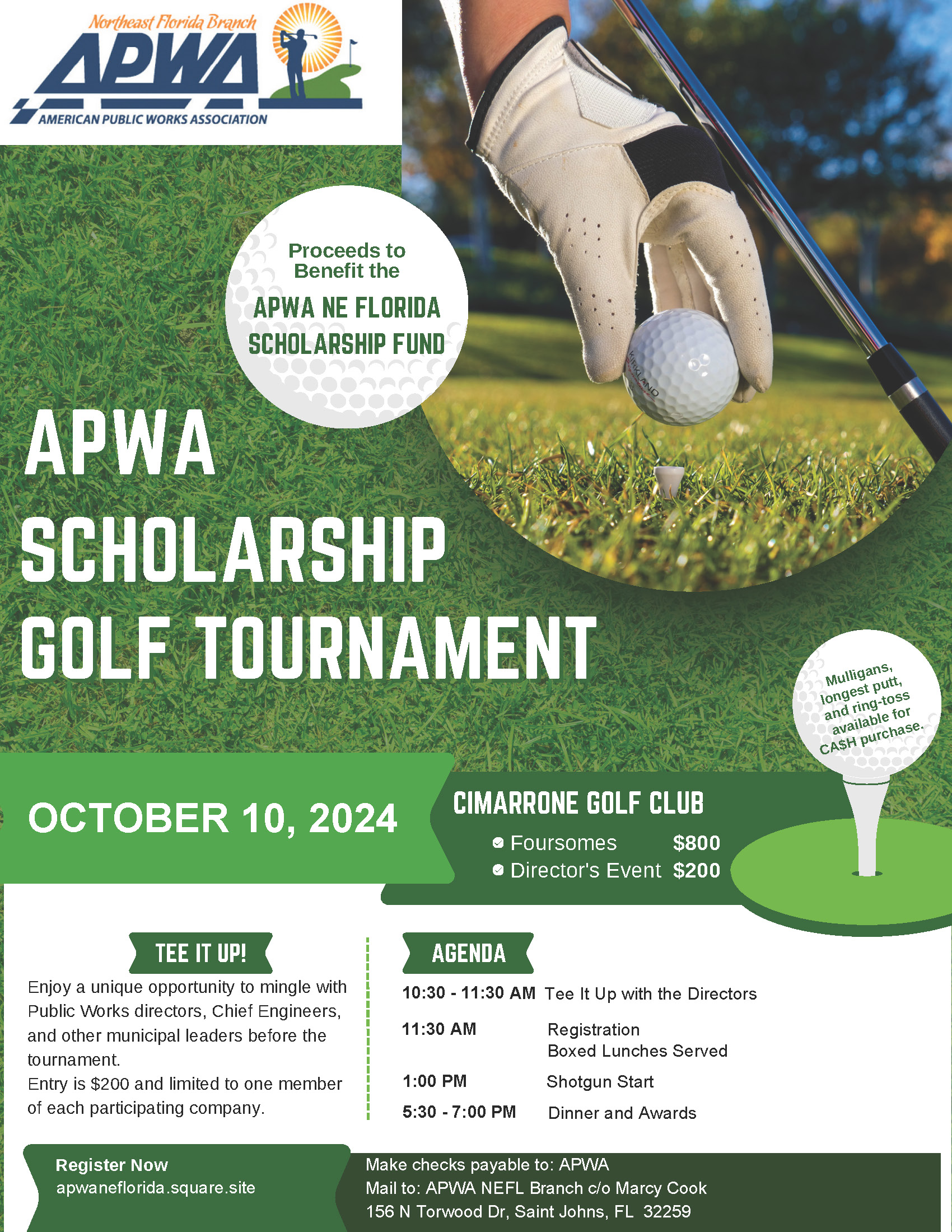 APWA NORTHEAST FLORIDA BRANCH SCHOLARSHIIP GOLF TOURNAMENT – APWA ...